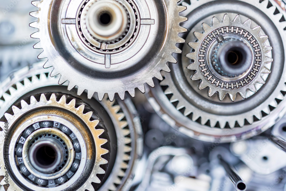 Close-up helical gears in car automatic transmission Stock Photo ...