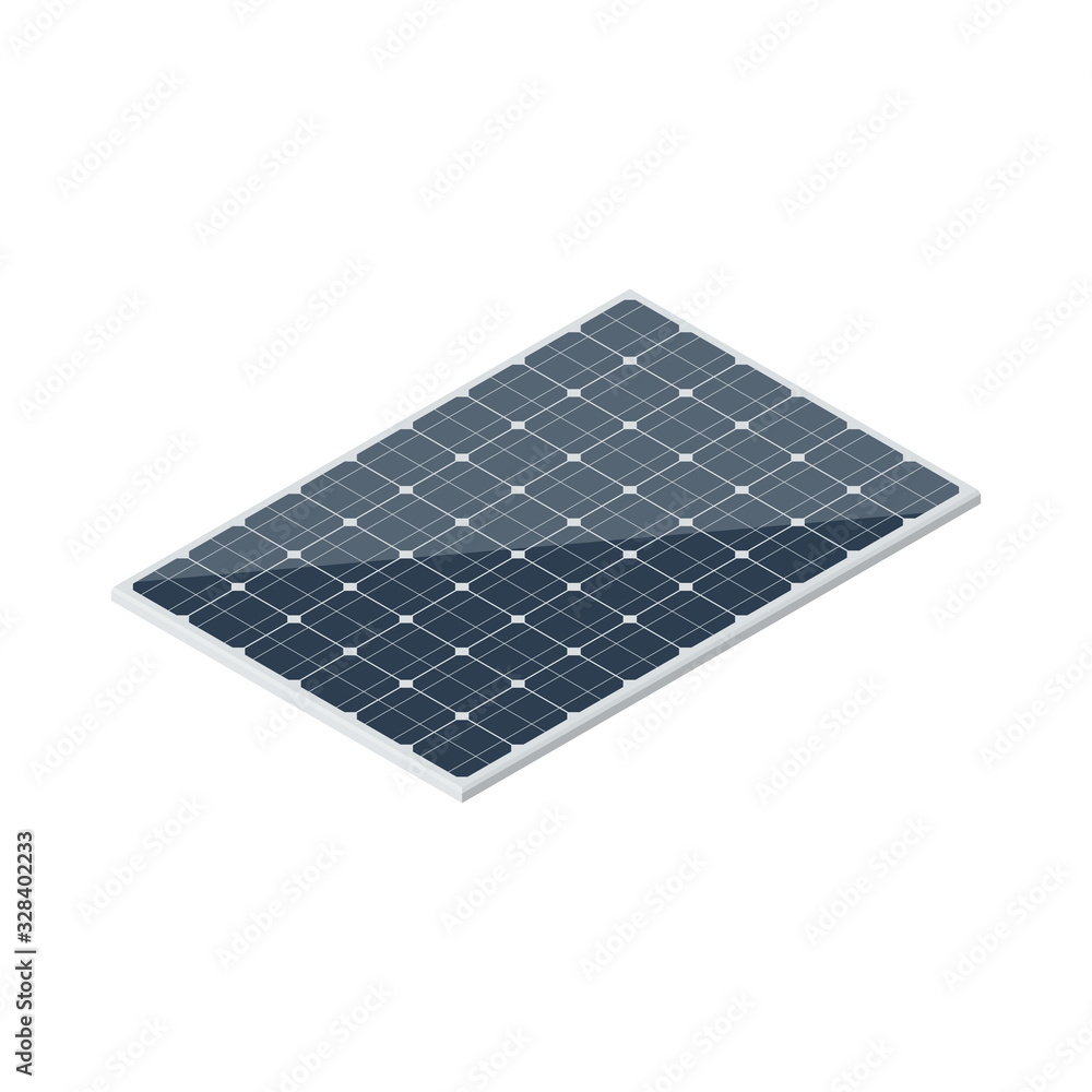 Isometric solar panel isolated on white background. Vector Stock Vector ...
