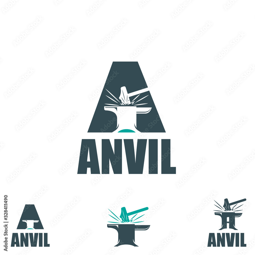 Anvil letter based A typeface logo vector illustration Stock Vector ...