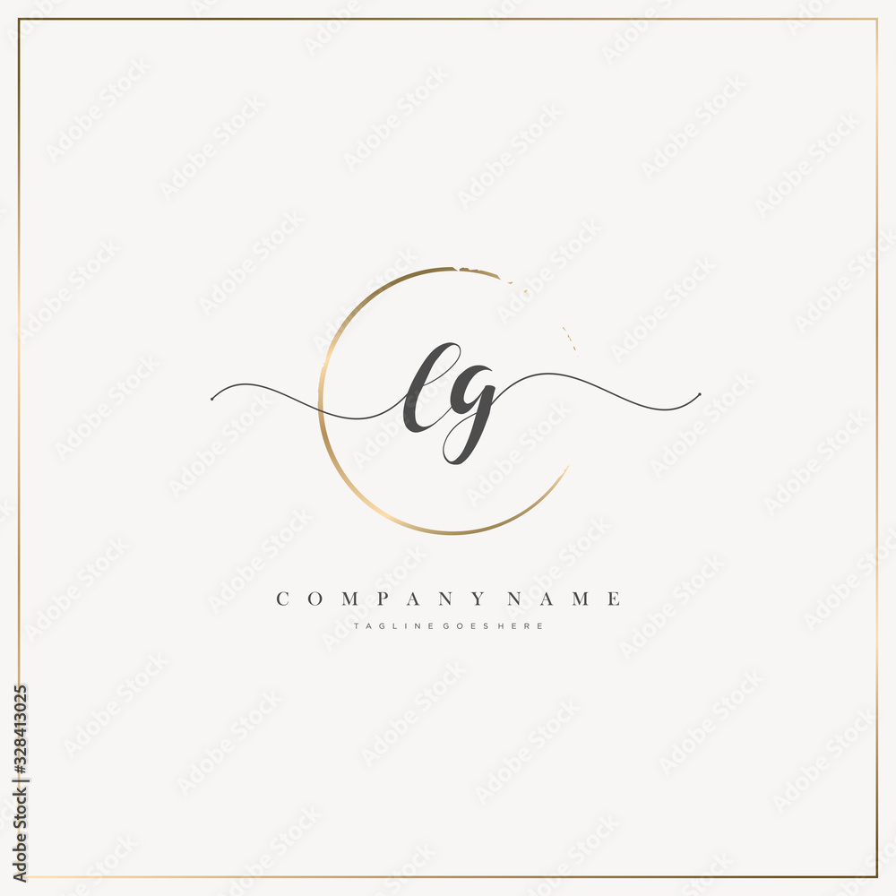 LG Initial Letter handwriting logo hand drawn template vector, logo for ...