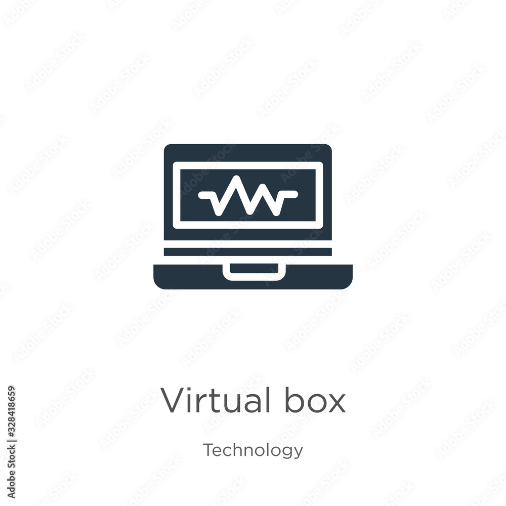 Virtual box icon vector. Trendy flat virtual box icon from technology ...