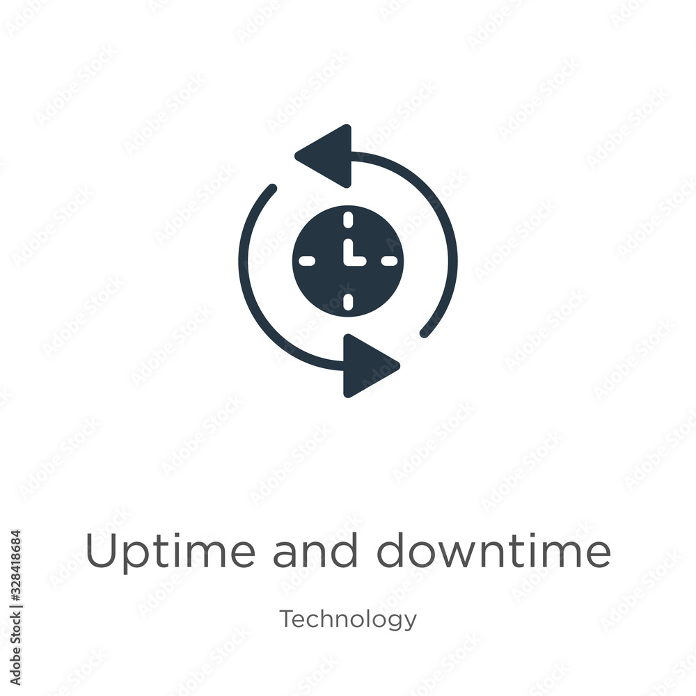 Uptime and downtime icon vector. Trendy flat uptime and downtime icon from technology collection ...