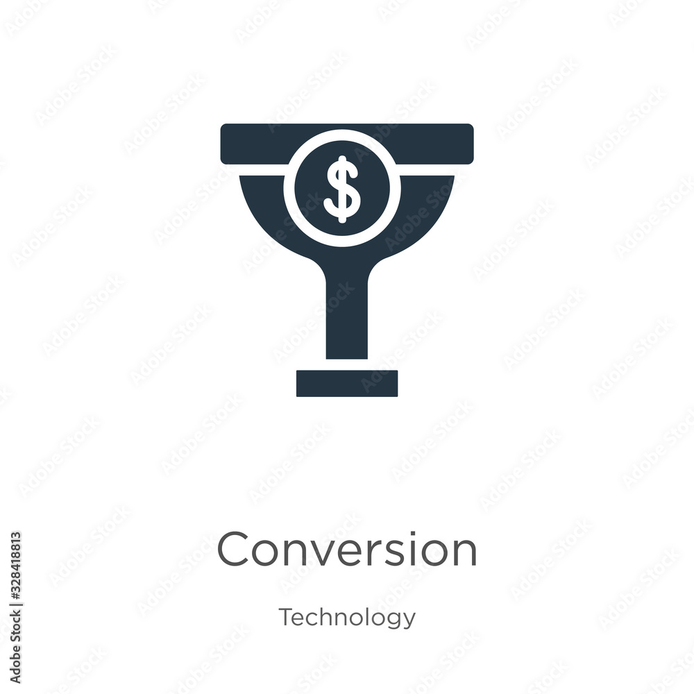 Conversion icon vector. Trendy flat conversion icon from technology ...