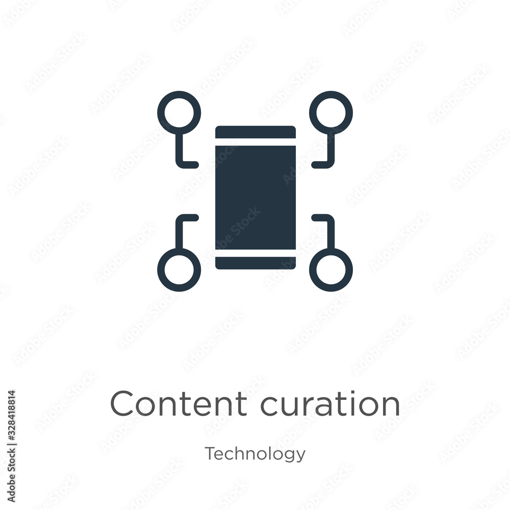 Content curation icon vector. Trendy flat content curation icon from ...
