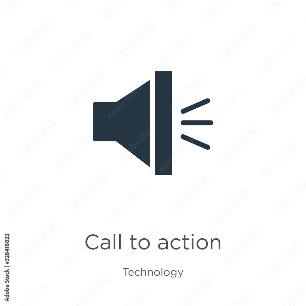 Call to action icon vector. Trendy flat call to action icon from ...
