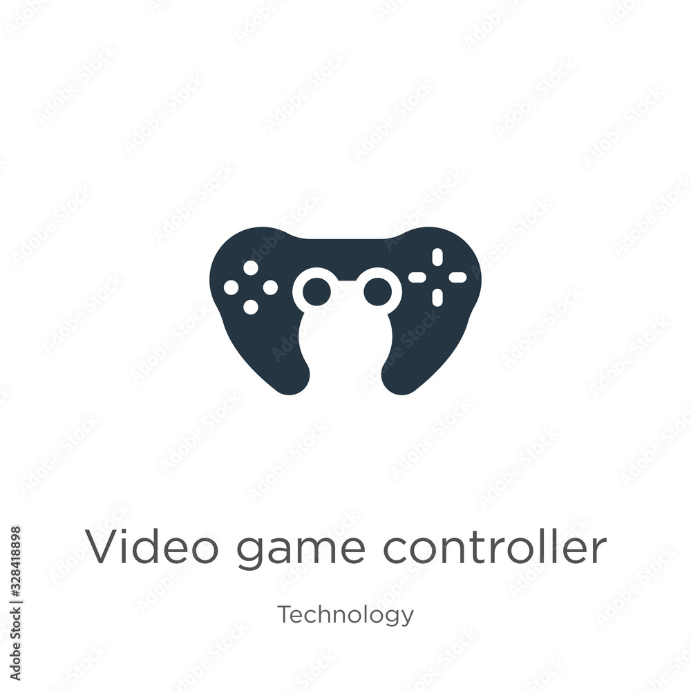 Video game controller icon vector. Trendy flat video game controller ...