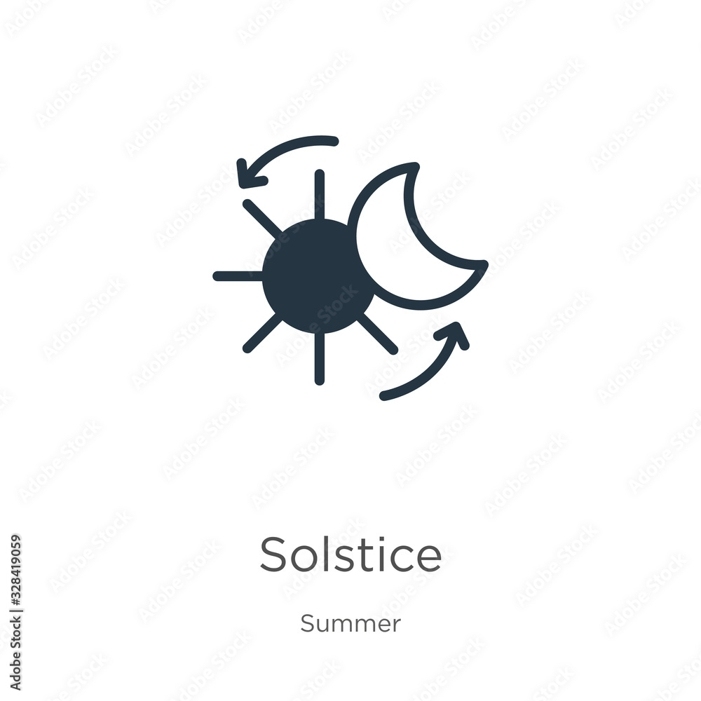 Solstice icon vector. Trendy flat solstice icon from summer collection ...