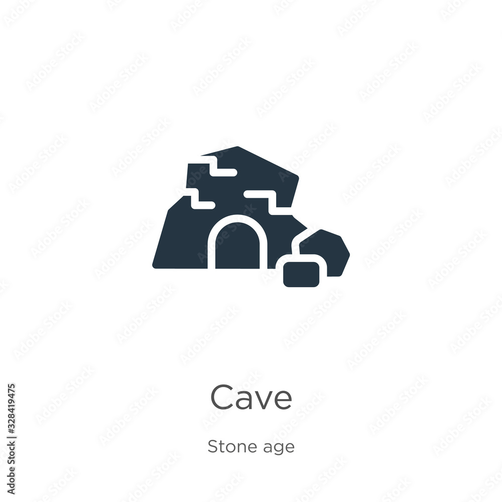 Cave icon vector. Trendy flat cave icon from stone age collection ...