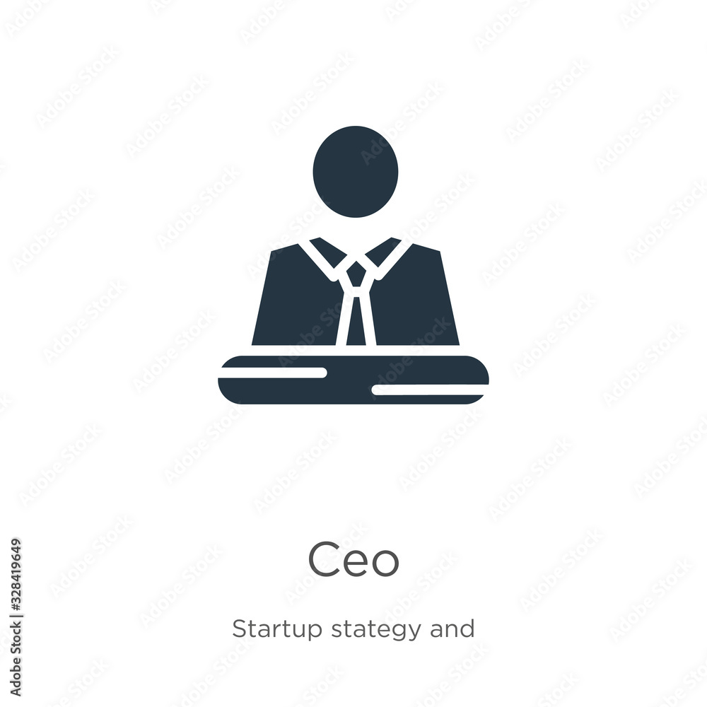 Ceo icon vector. Trendy flat ceo icon from startup stategy and success ...
