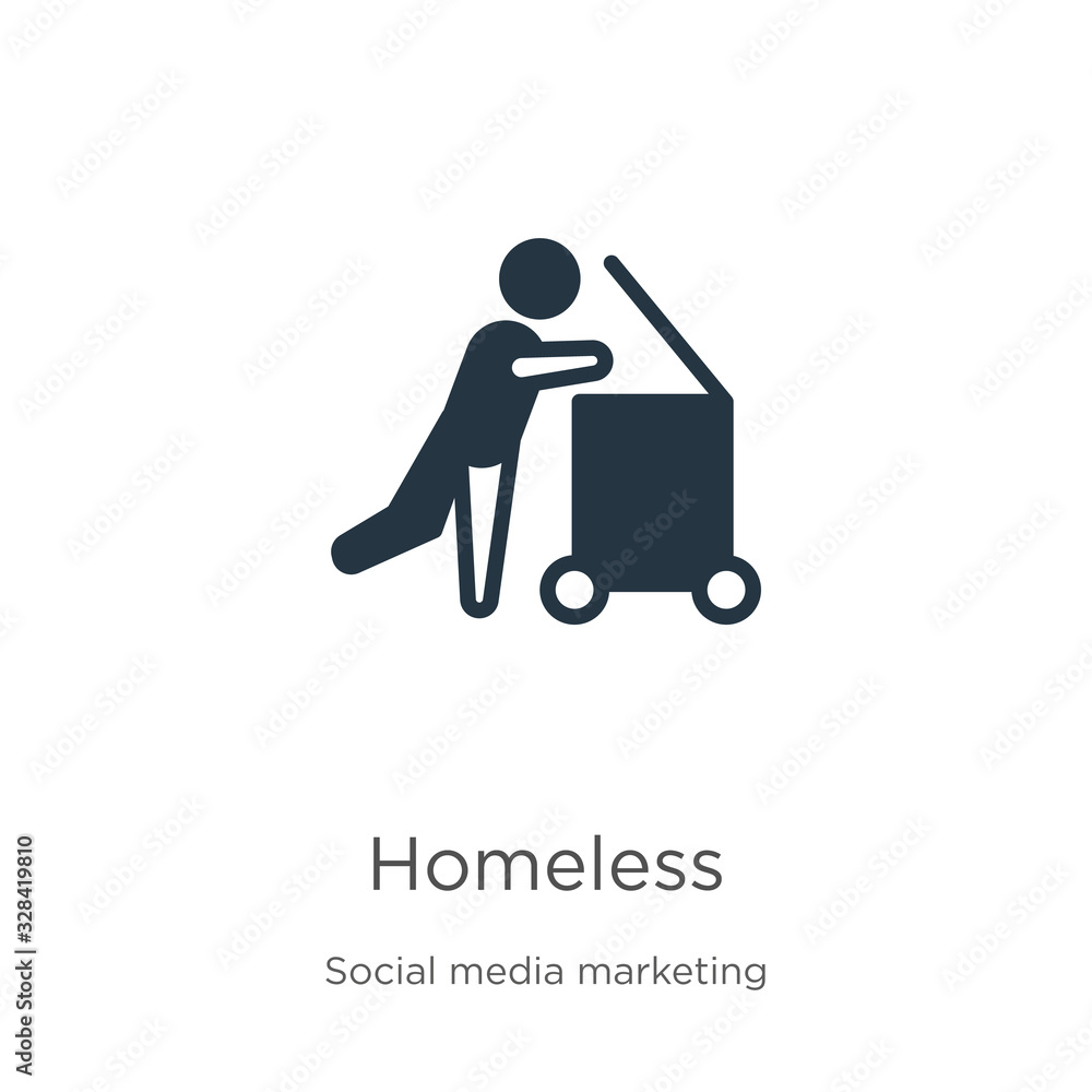 Homeless icon vector. Trendy flat homeless icon from social collection ...