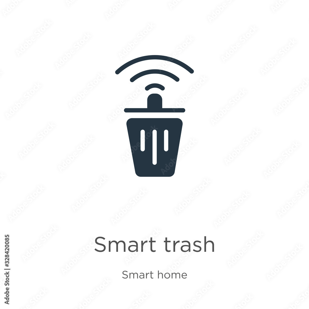 Smart trash icon vector. Trendy flat smart trash icon from smart home ...