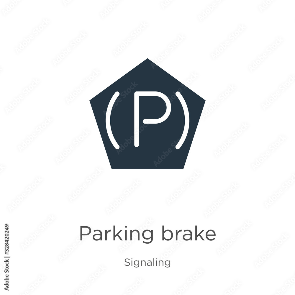 Parking brake icon vector. Trendy flat parking brake icon from ...