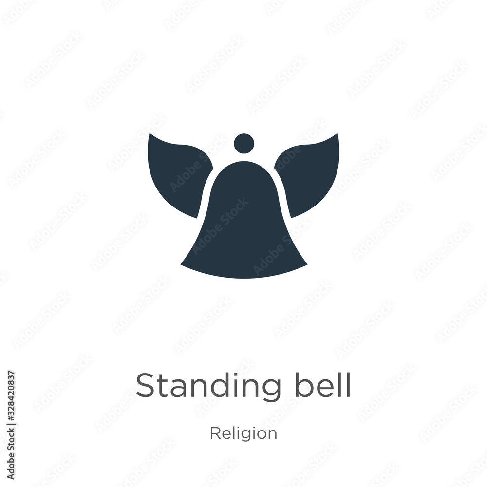 Standing bell icon vector. Trendy flat standing bell icon from religion ...