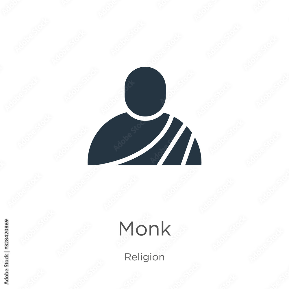 Monk icon vector. Trendy flat monk icon from religion collection ...