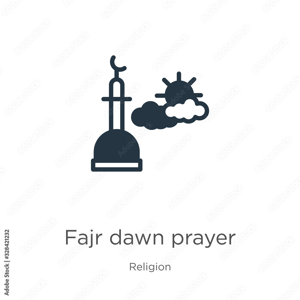 Fajr dawn prayer icon vector. Trendy flat fajr dawn prayer icon from ...