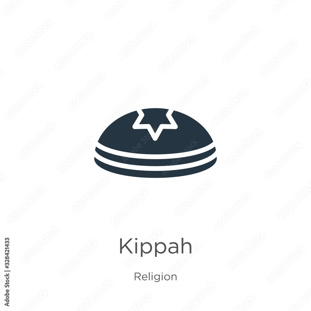 Kippah icon vector. Trendy flat kippah icon from religion collection isolated on white ...