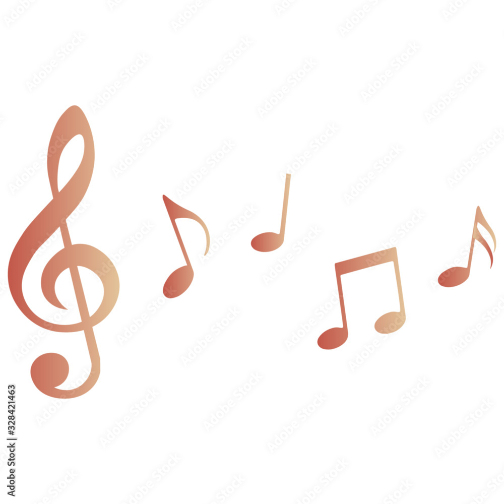 Colorful music notes on white background, vector illustration. Stock ...