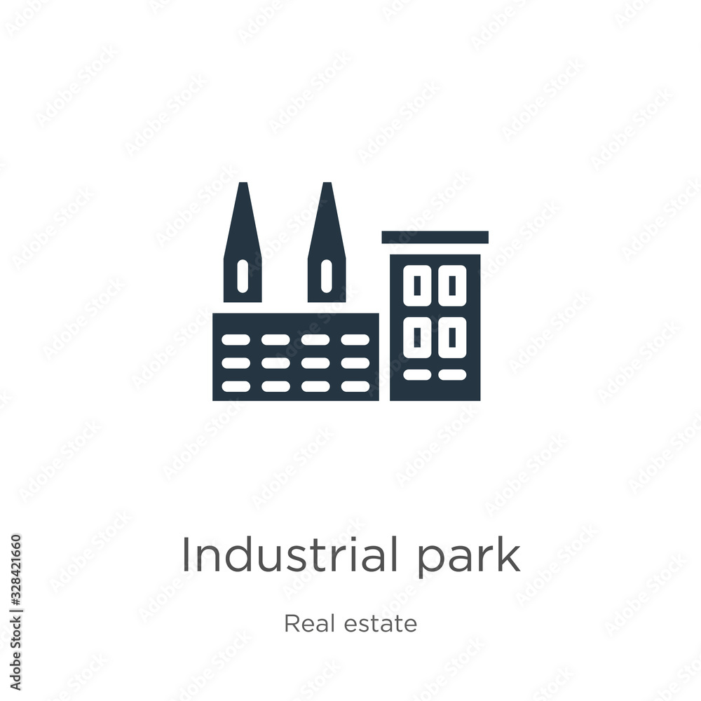 Industrial park icon vector. Trendy flat industrial park icon from real ...