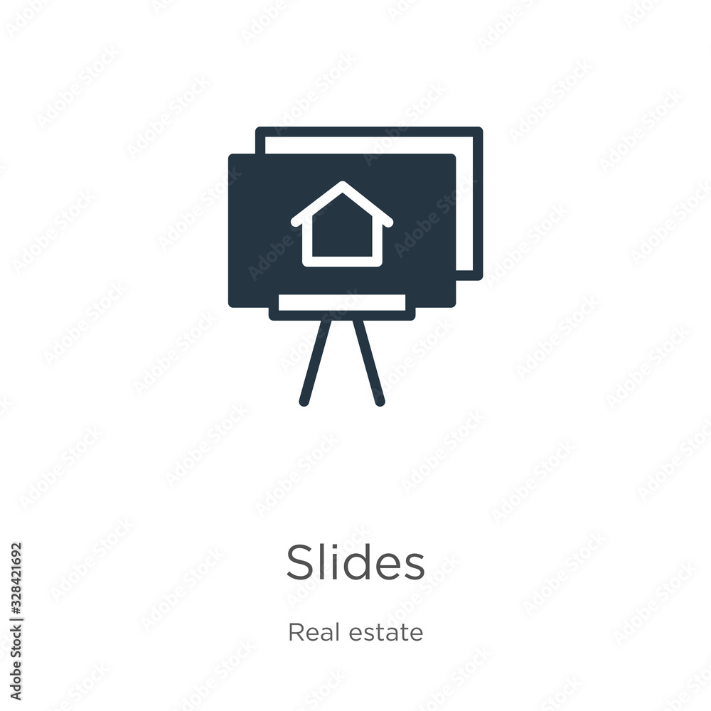 Slides icon vector. Trendy flat slides icon from real estate collection ...