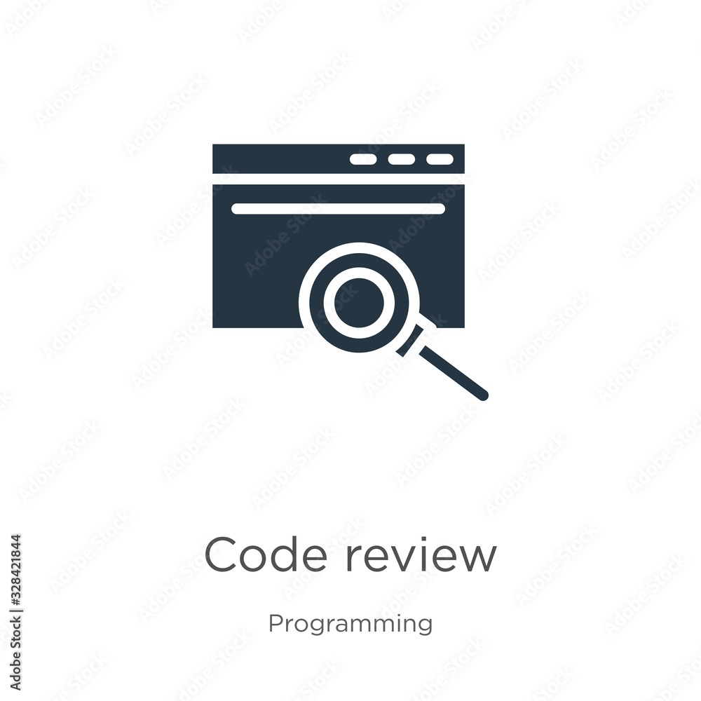 Code review icon vector. Trendy flat code review icon from programming ...