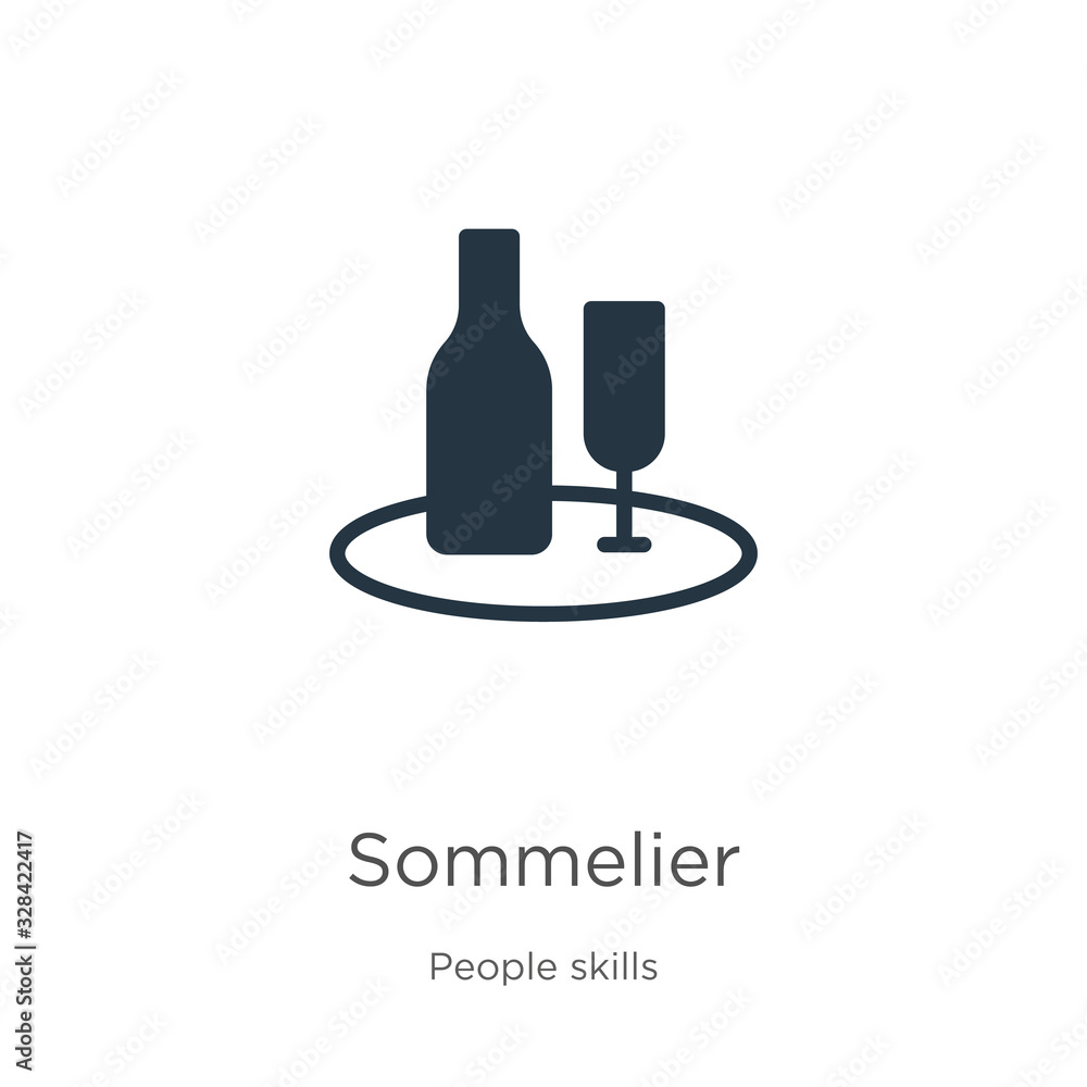 Sommelier icon vector. Trendy flat sommelier icon from people skills ...