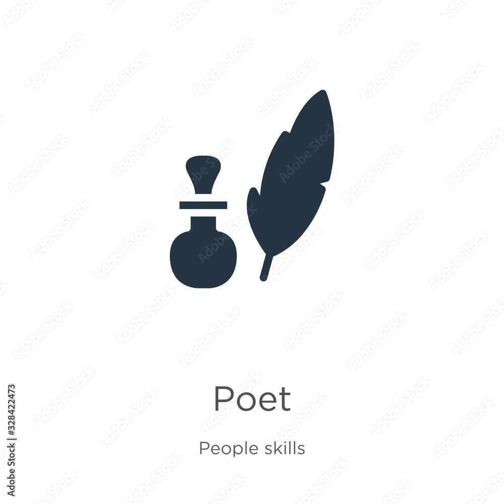 Poet icon vector. Trendy flat poet icon from people skills collection ...