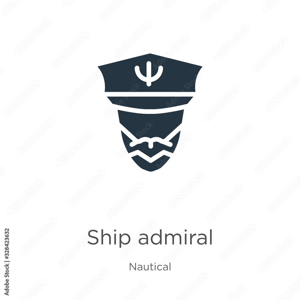 Ship admiral icon vector. Trendy flat ship admiral icon from nautical ...