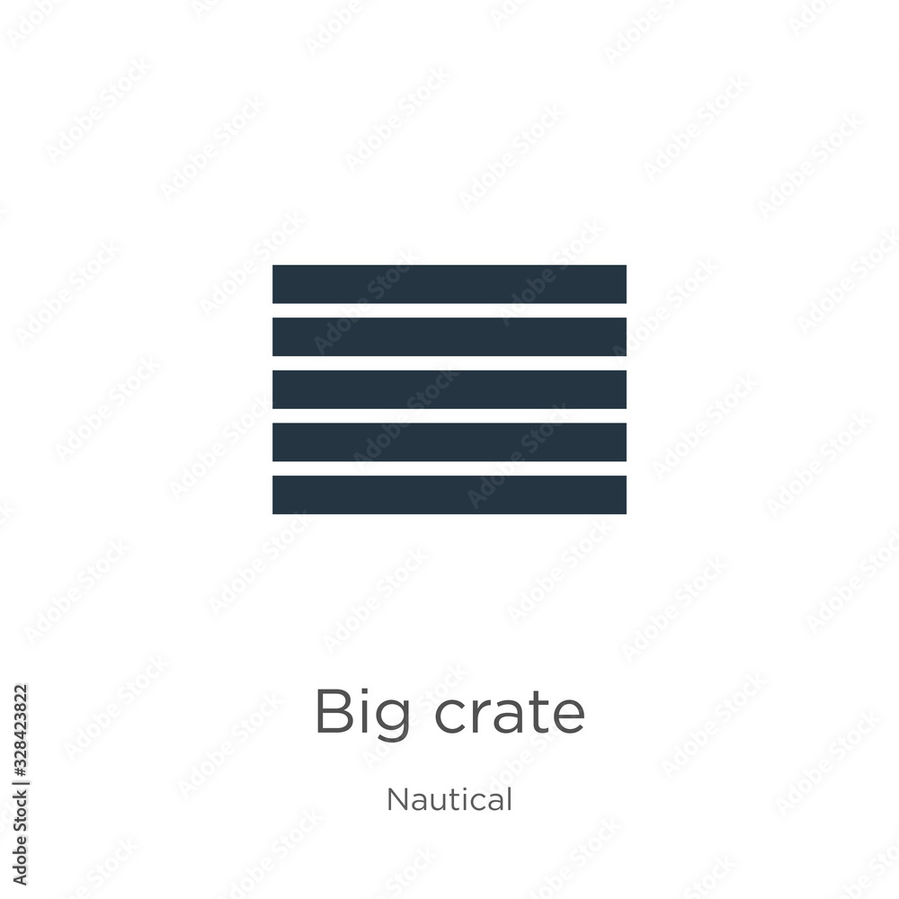 Big crate icon vector. Trendy flat big crate icon from nautical ...