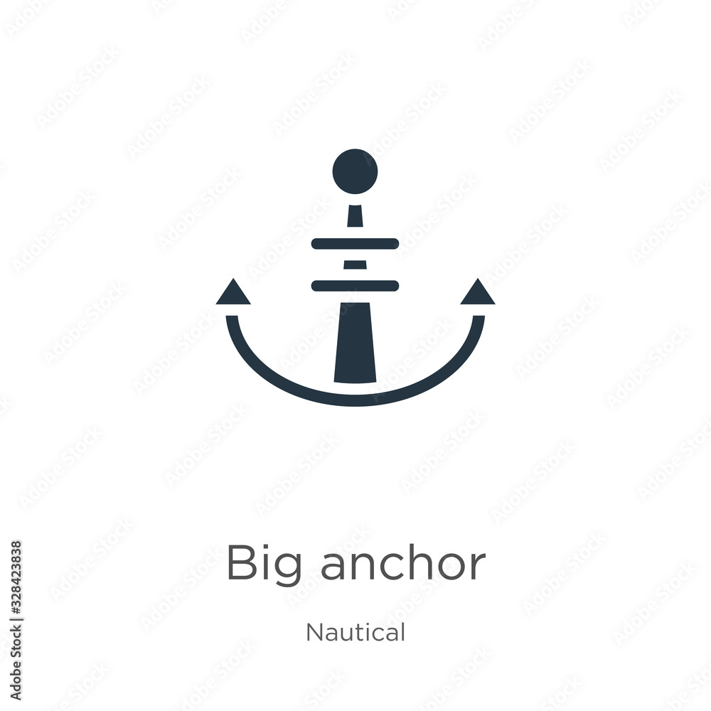 Big anchor icon vector. Trendy flat big anchor icon from nautical ...