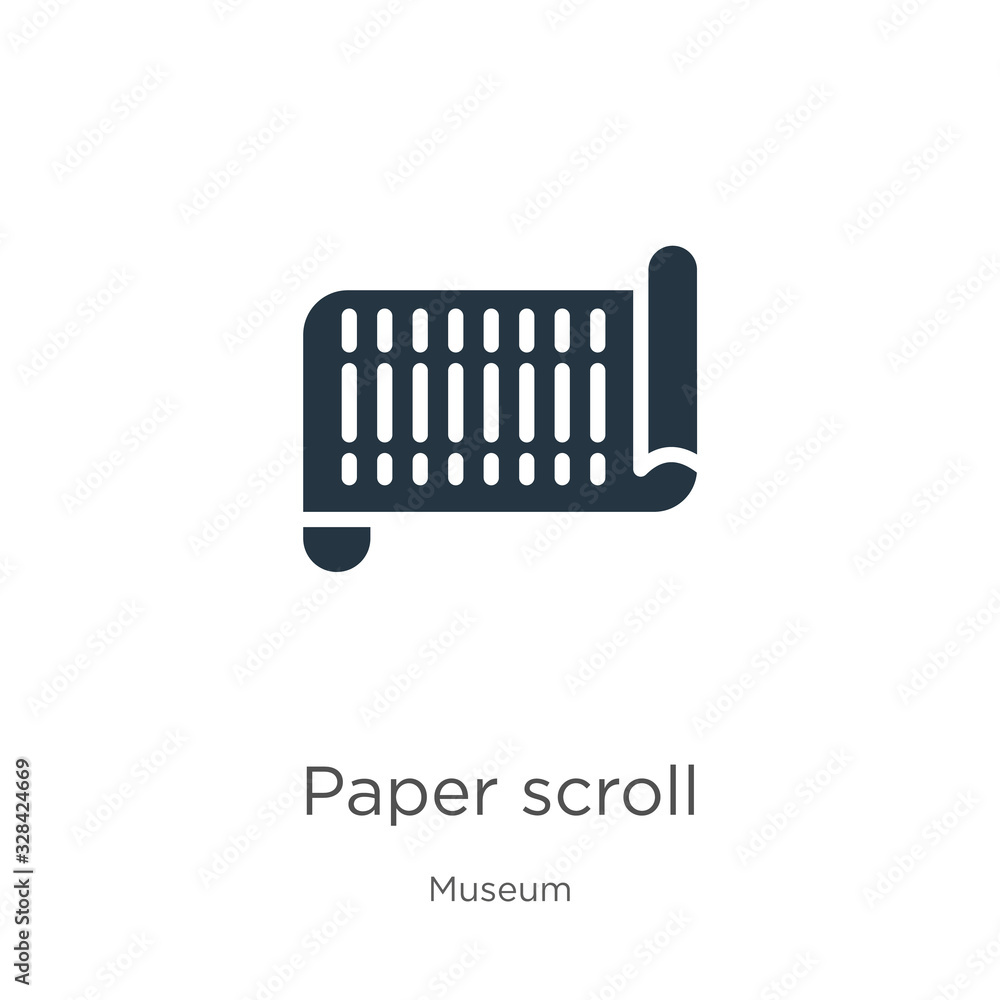 Vetor de Paper scroll icon vector. Trendy flat paper scroll icon from ...