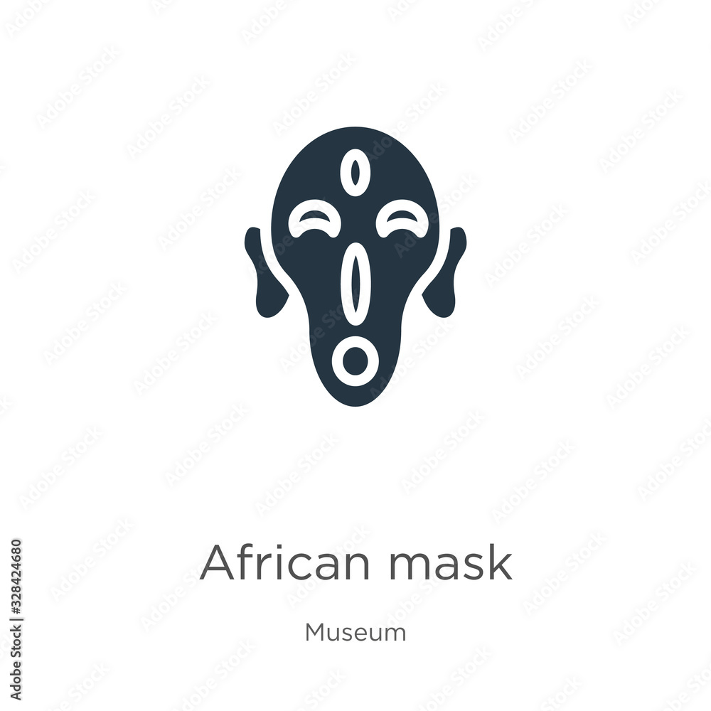 African mask icon vector. Trendy flat african mask icon from museum ...