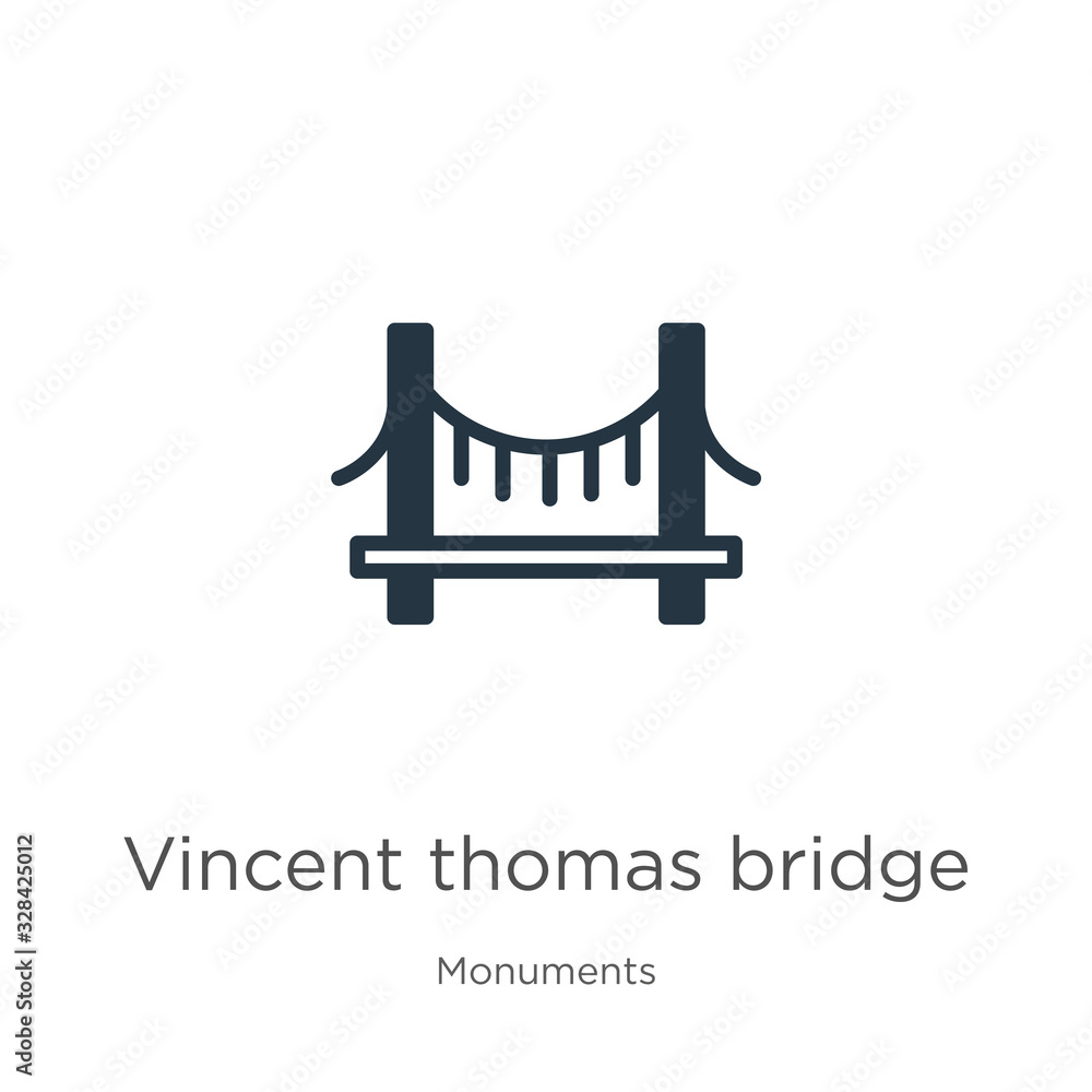 Vincent thomas bridge icon vector. Trendy flat vincent thomas bridge icon from monuments ...