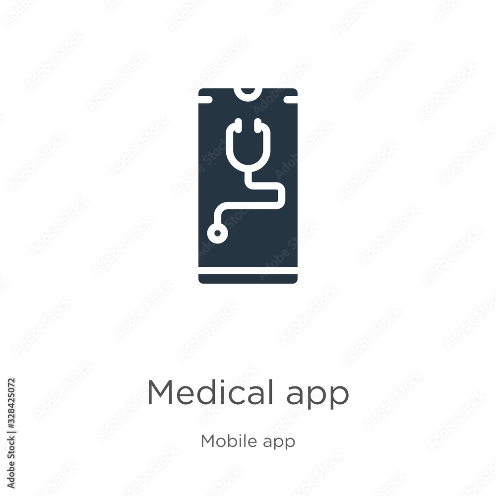 Medical app icon vector. Trendy flat medical app icon from mobile app ...