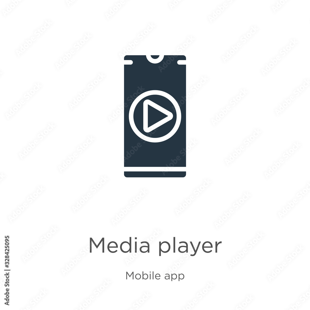 Media player icon vector. Trendy flat media player icon from mobile app ...