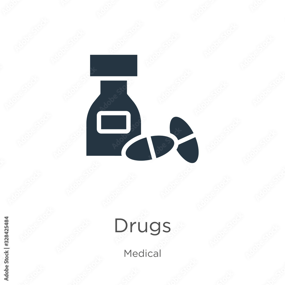 Drugs icon vector. Trendy flat drugs icon from medical collection ...