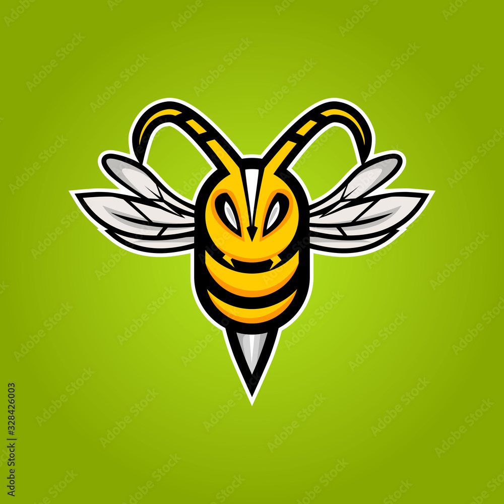 Angry bee esport mascot logo design vector illustration Stock Vector ...