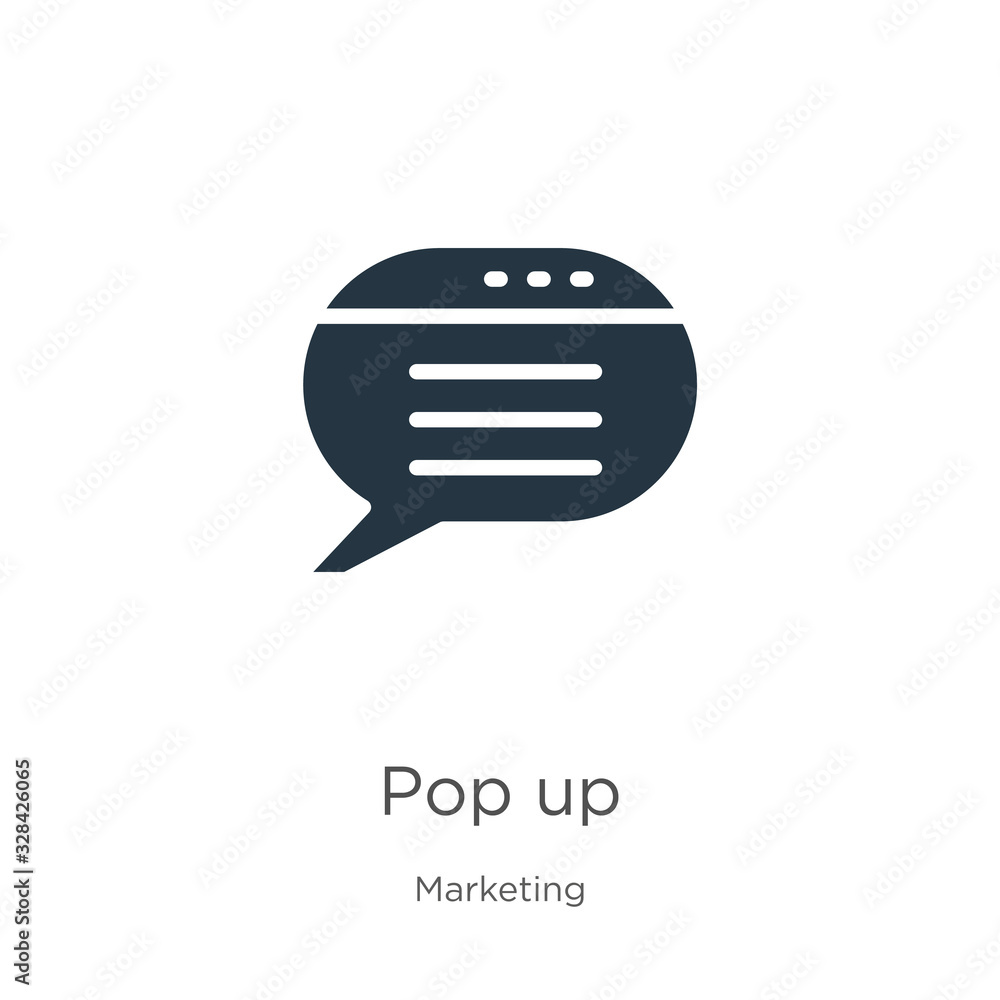 Pop up icon vector. Trendy flat pop up icon from marketing collection ...