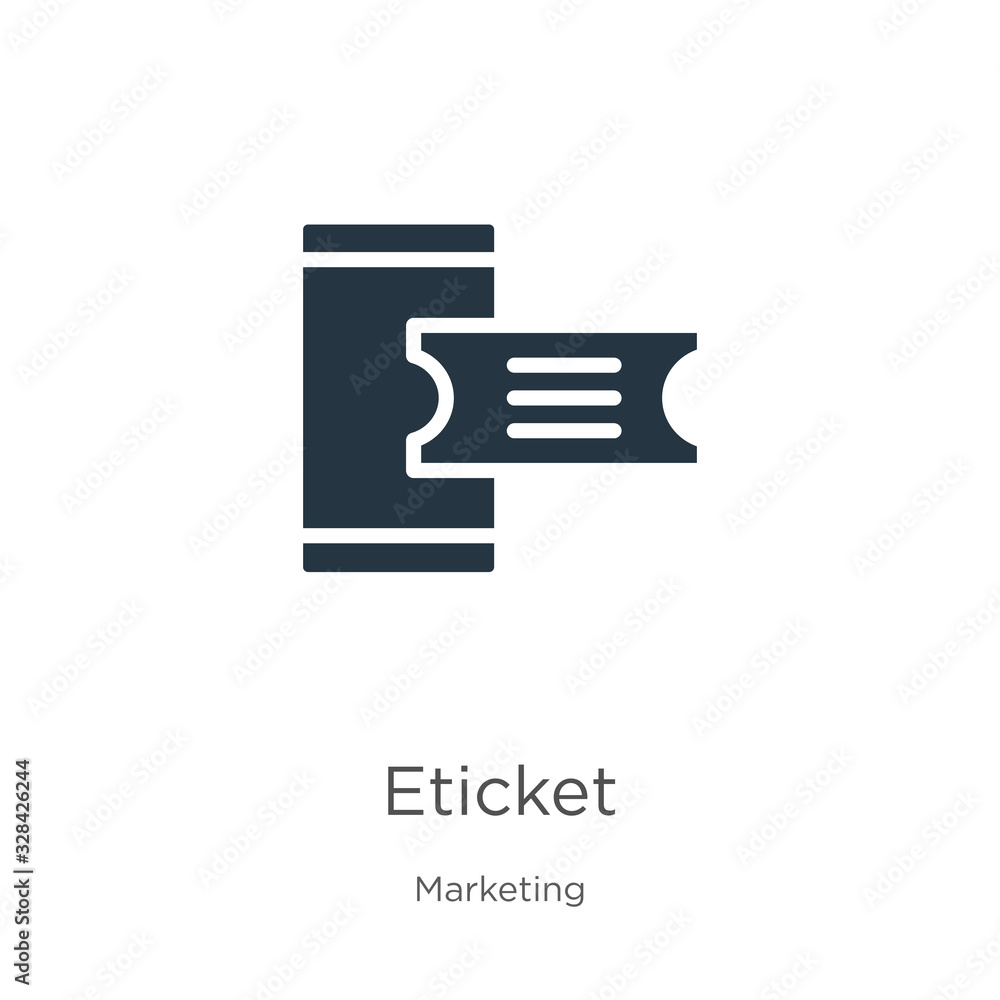 Eticket icon vector. Trendy flat eticket icon from marketing collection ...