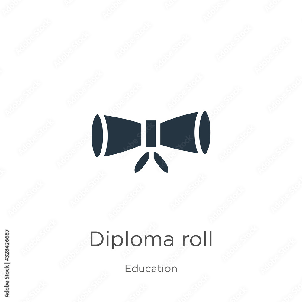 Diploma roll icon vector. Trendy flat diploma roll icon from education ...