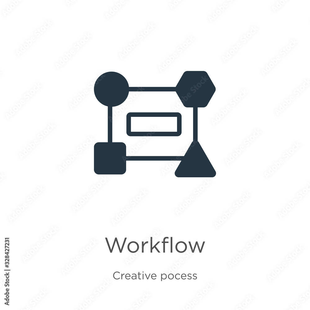 Workflow icon vector. Trendy flat workflow icon from creative pocess ...