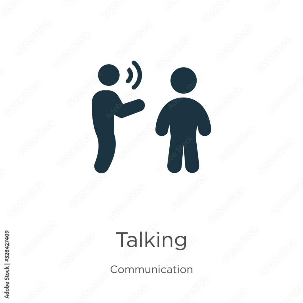 Talking icon vector. Trendy flat talking icon from communication ...