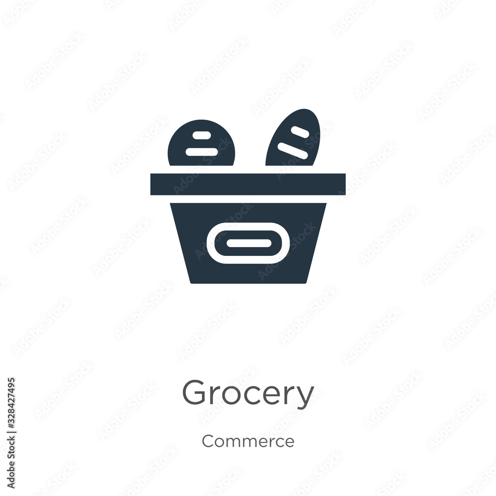 Grocery icon vector. Trendy flat grocery icon from commerce collection ...