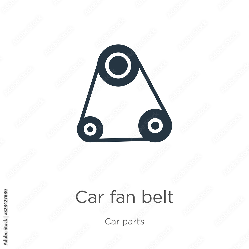 Car fan belt icon vector. Trendy flat car fan belt icon from car parts ...