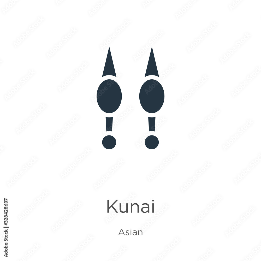 Kunai icon vector. Trendy flat kunai icon from asian collection ...