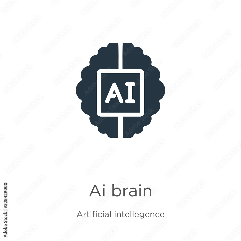 Ai brain icon vector. Trendy flat ai brain icon from artificial ...
