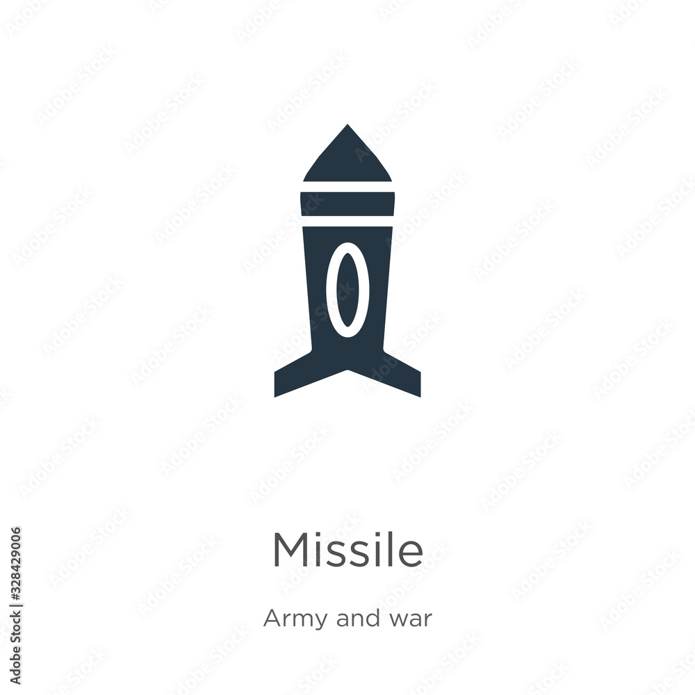 Missile icon vector. Trendy flat missile icon from army collection ...