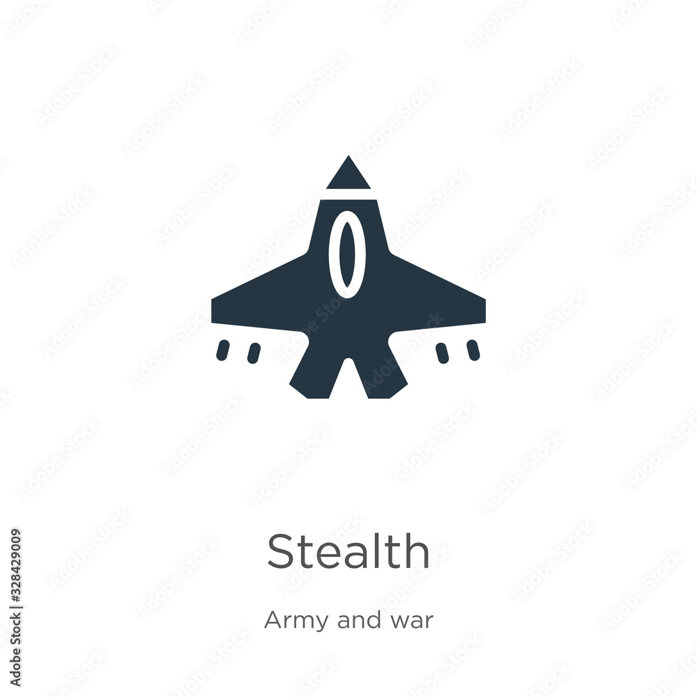 Stealth icon vector. Trendy flat stealth icon from army and war ...