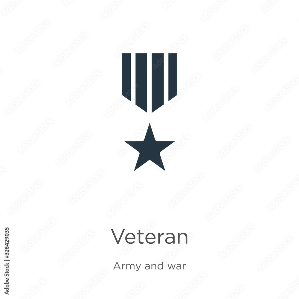 Veteran icon vector. Trendy flat veteran icon from army and war ...