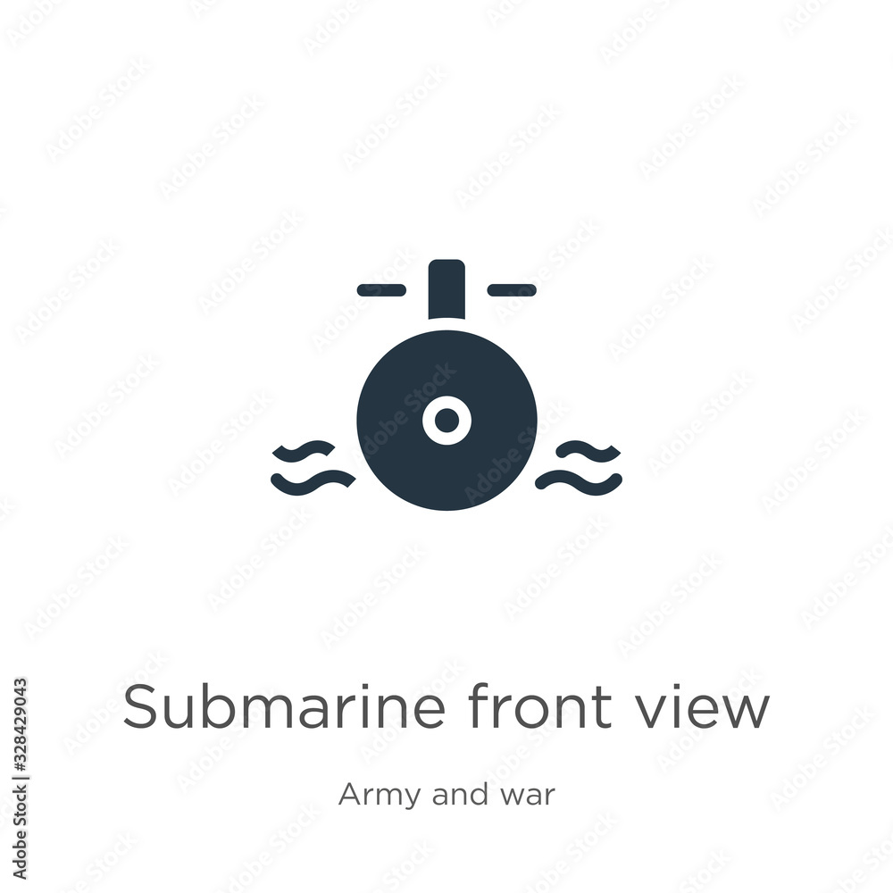 Submarine Front View Icon Vector Trendy Flat Submarine Front View Icon From Army And War