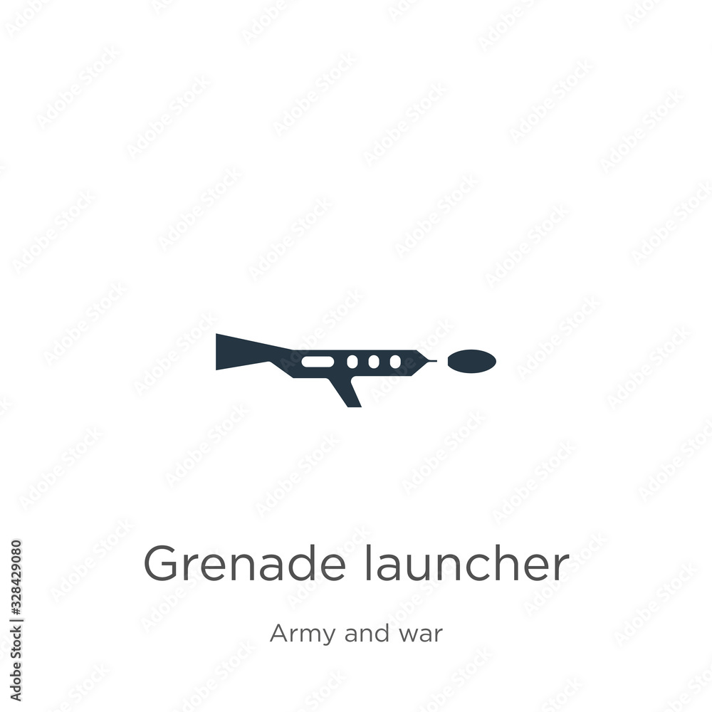 Grenade launcher icon vector. Trendy flat grenade launcher icon from ...